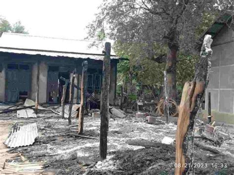 မြိုင်မြို့နယ်ရှိ ထန်းဘုန်းတောရွာကို စစ်တပ်က မီးရှို့ဖျက်ဆီးမှု နေအိမ် ၃၀ ကျော်ပြာကျပြီး ပစ္စည