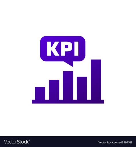 Kpi Icon With A Graph Royalty Free Vector Image