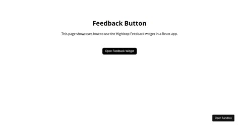 Highloop Feedback React Button Codesandbox