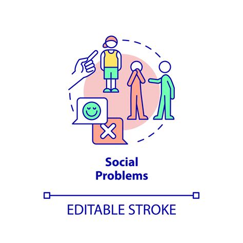 Social Problems Concept Icon Coevals Rejection Adolescence Issues Risk Factors Abstract Idea