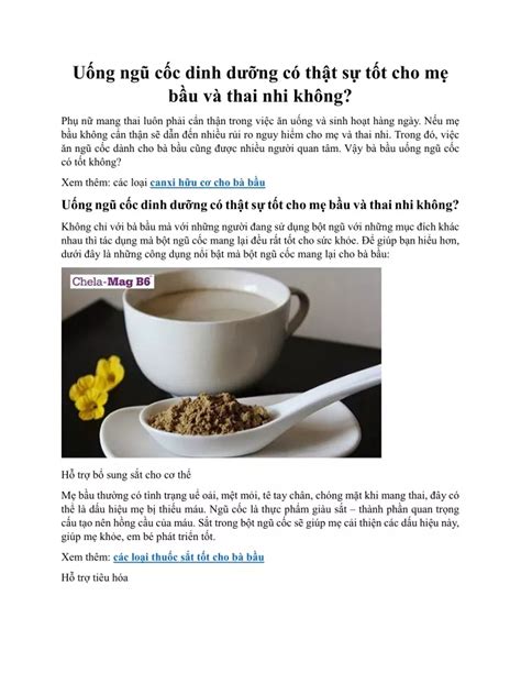 PPT Uống ngũ cốc dinh dưỡng có thật sự tốt cho mẹ bầu và thai nhi không PowerPoint