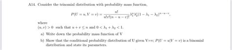 Solved A14 Consider The Trinomial Distribution With