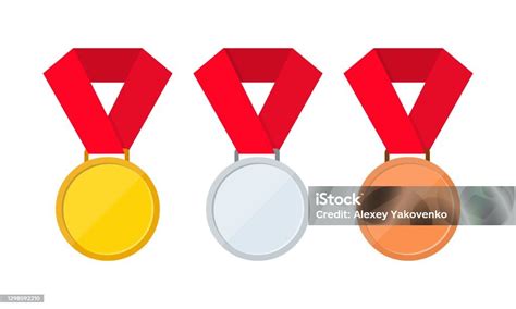 금메달 은메달 동메달 아이콘 세트 1 2 3 위 또는 수상 메달 아이콘 격리된 배경의 벡터입니다 Eps 10 World Sports Event에 대한 스톡 벡터 아트 및