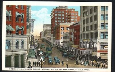 Seattle Wa Fourth And Westlake Avenues Pike Street Unposted Vintage