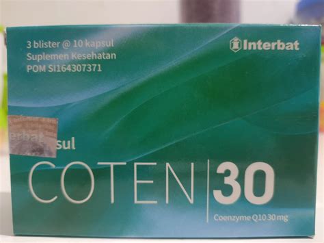Coten 30 Mg Coenzyme Q10 30mg Box 30 Licaps Liquid Capsules Lazada
