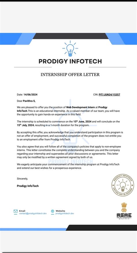 Pavithra S On Linkedin Internship Prodigyinfotech