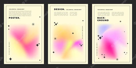 Premium Vector Colorful Gradient Mesh Background Template Copy Space Set Frame Abstract And
