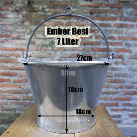 Jual Ember Besi Anti Pecah 7 Liter 10 Liter Bahan Seng Tebal Vas