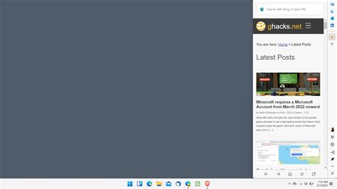 Microsoft Edge Shortcut Bar