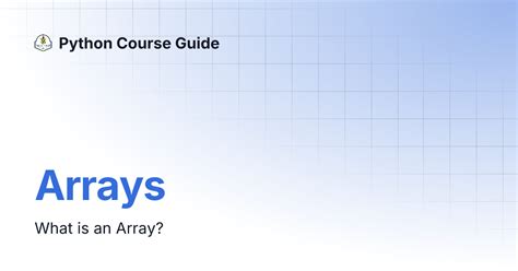 Arrays Python Course Guide