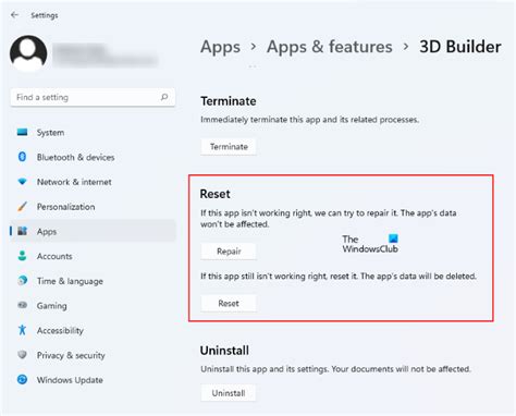 Reset Or Repair Microsoft Store Apps Via Windows Settings