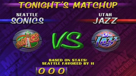 Nba Maximum Hangtime Arcade Game 25 Sonics Me Vs Jazz Cpu Youtube