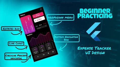 Flutter Ui Practicing Line Chart And Circular Indicator Expense Tracker Ui Design Youtube