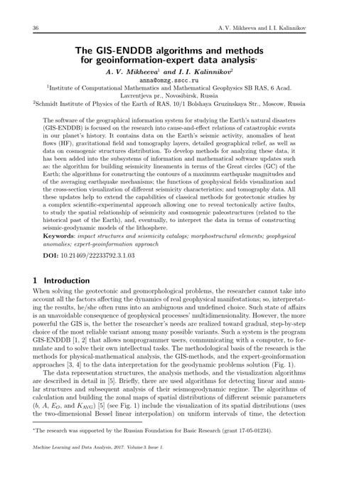 Pdf The Gis Enddb Algorithms And Methods For Geoinformation Expert Data Analysis
