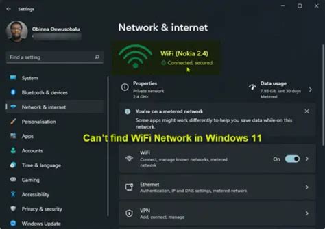 wifi option not showing in windows 11