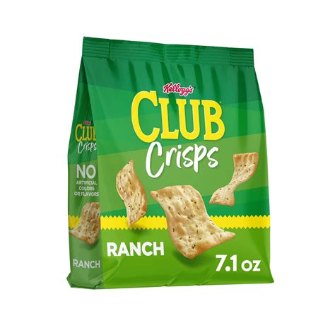 Kelloggs Club Cracker Crisps Baked Snack Crackers Ranch Flavor 7