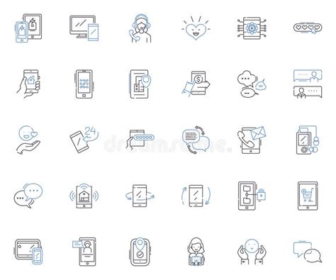 Smart Devices Line Icons Collection Automation Connectivity