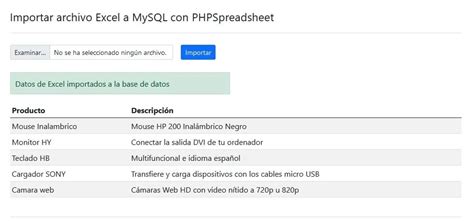 Importar Archivo Excel A MySQL Con PHPSpreadsheet BaulPHP