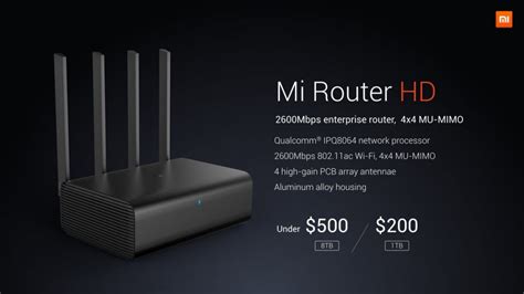 Xiaomi Mi Router Hd With Up To Tb Of Storage Unveiled At Ces Gizmochina