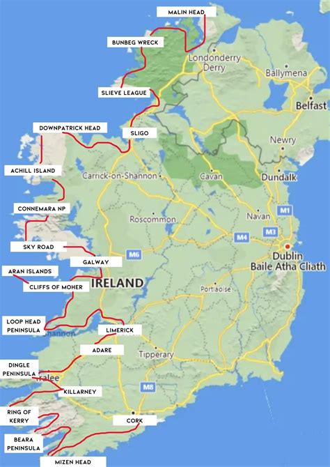 Printable Wild Atlantic Way Map