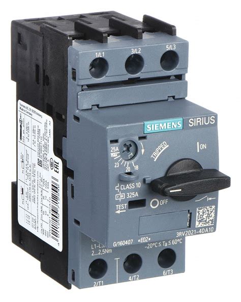 Siemens Non Reversing 3 Poles Manual Motor Starter 13y464 3rv20214da10 Grainger