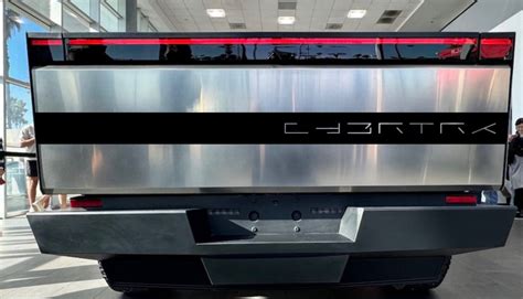 2023 2025 Tesla Cybertruck Rear Tailgate Font Stripe Decal Customized