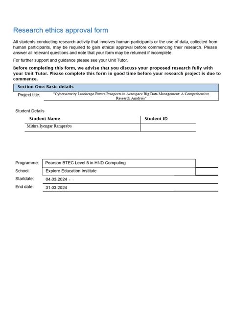 Research Ethics Approval Form 1 Download Free Pdf Data Confidentiality
