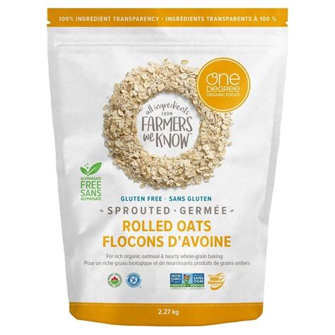 One Degree Organic Gluten Free Sprouted Rolled Oatmeal Whole Grain 5