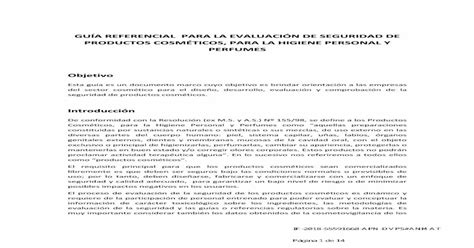 GuÍa Referencial Para La EvaluaciÓn De Seguridad De · Perfumes