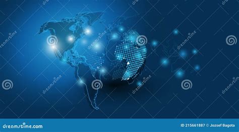 Abstract Blue Modern Style Cloud Computing Networks Structure Telecommunications Concept