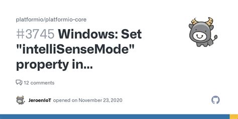 windows set intellisensemode property in c cpp properties json file