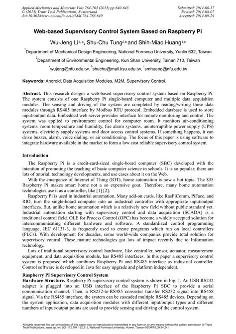pdf web based supervisory control system based on raspberry pi