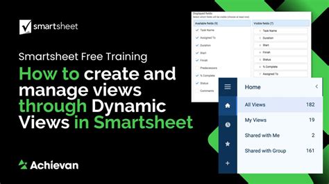 Smartsheet Free Training How To Create And Manage Views Through