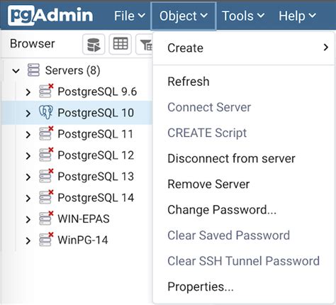 Menu Bar — Pgadmin 4 6 21 Documentation
