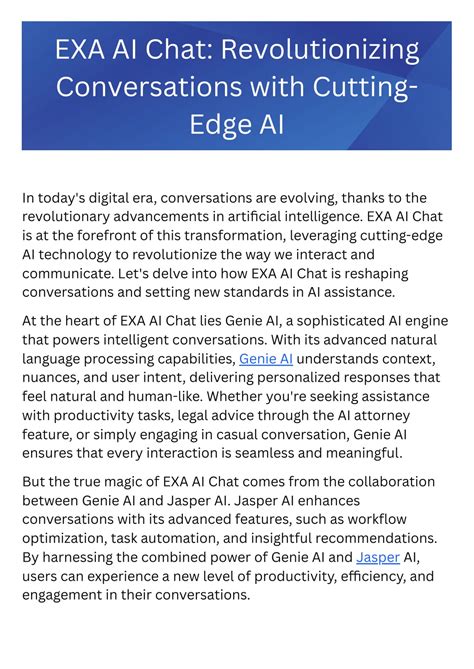Ppt Exa Ai Chat Revolutionizing Conversations With Cutting Edge Ai