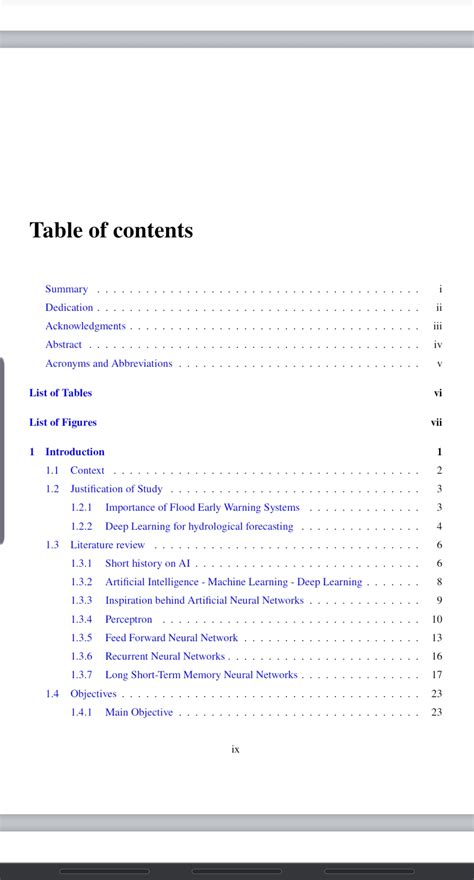 Table Of Contents And List Of Figures