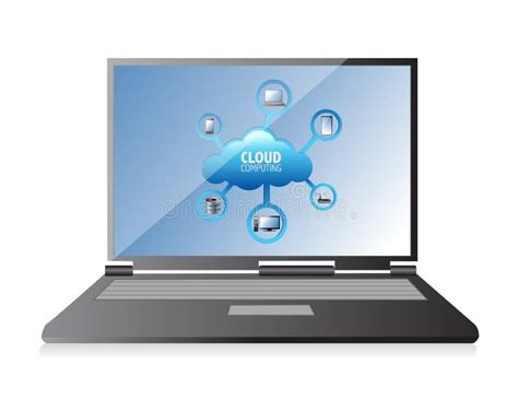 Cloud Computing Concept On A Laptop Screen Stock Illustration Illustration Of Storage