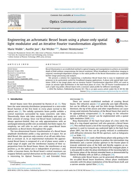 Engineering An Achromatic Bessel Beam Using A Phase Only Spatial Light