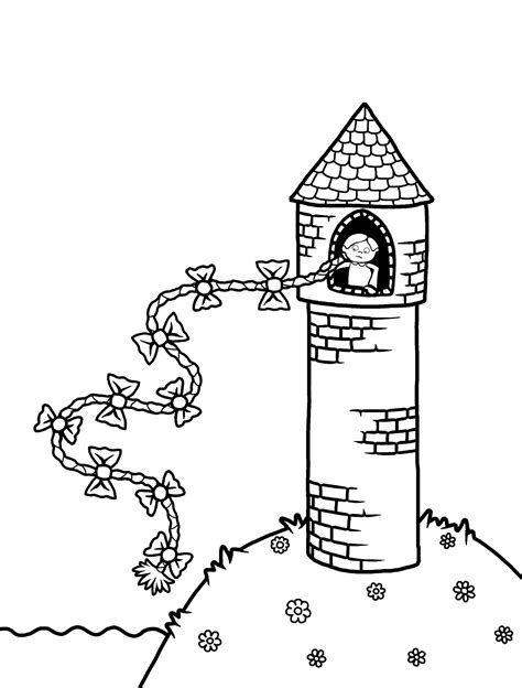Rapunzel Tower Coloring Coloring Pages