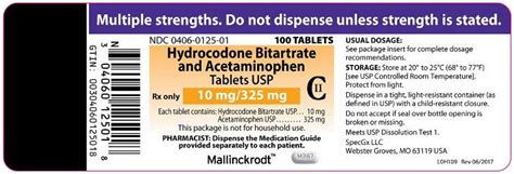 Hydrocodone And Acetaminophen Fda Prescribing Information Side