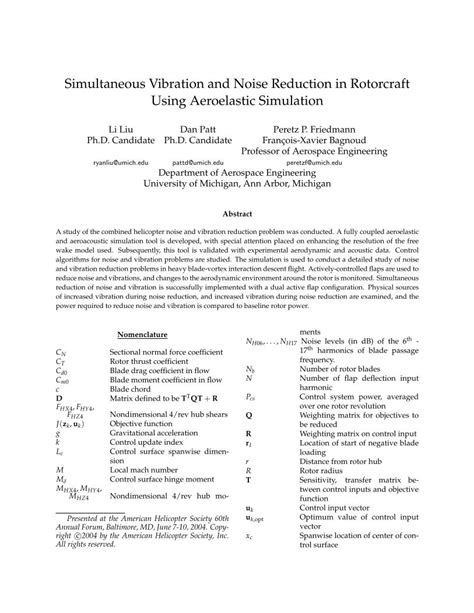 Simultaneous Vibration And Noise Reduction In Rotorcraft Using