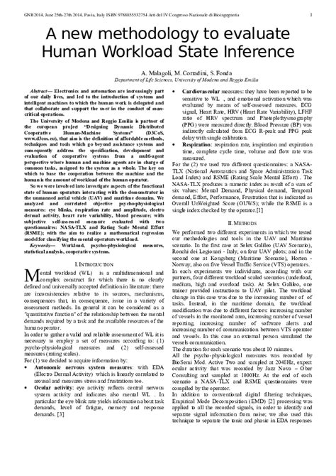Pdf A New Methodology To Evaluate Human Workload State Inference