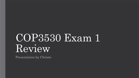 Cop3530 Exam 1 Review Youtube