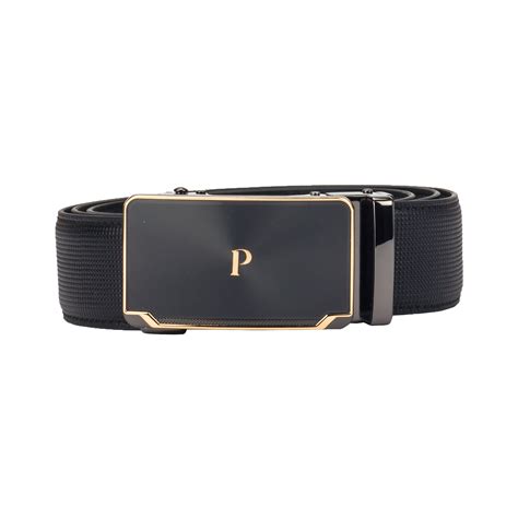 Lancaster Black Gold Leather Autolock Belt For Men Pavers England
