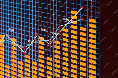 Premium Photo Business Chart With Line Graph Bar Chart And Numbers On