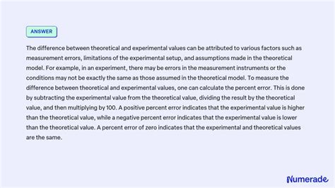 Solved Explain The Difference Between Theoretical And Experimental Values What Accounts For