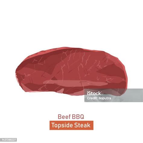 쇠고기 바베큐 윗면 스테이크의 평면 벡터 흰색 배경에 격리된 신선한 쇠고기 석판 다이어트를위한 단백질 식품 측면 보기에 대한 스톡 벡터 아트 및 기타 이미지 Istock