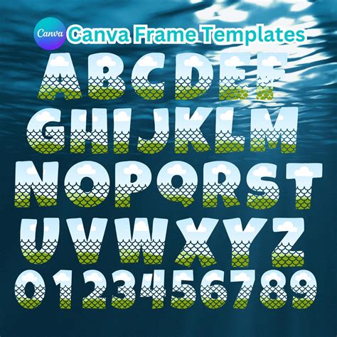 Canva Template Canva Editable Template Editable Canva Frame Letters Mermaid Template
