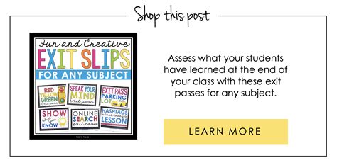 5 Types Of Exit Passes To Use In The Classroom Presto Plans