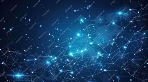 Abstract Blue Network Background Premium Ai Generated Image